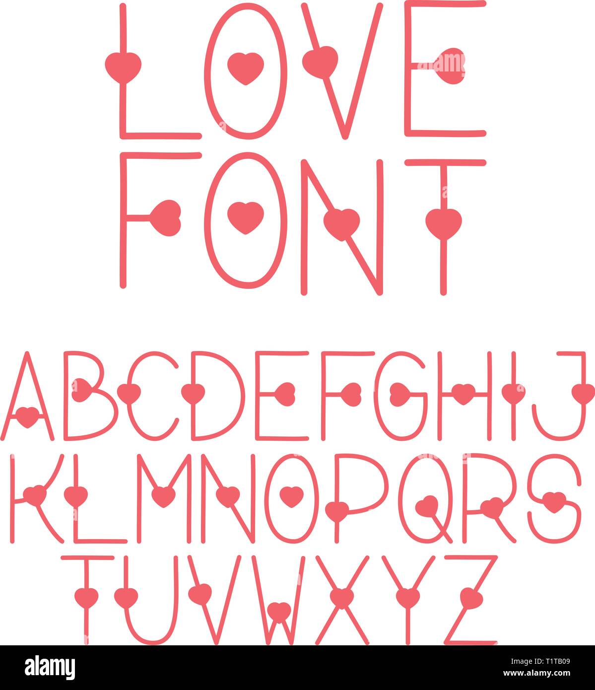Background heart symbol alphabet 3d Stock Vector Images - Alamy