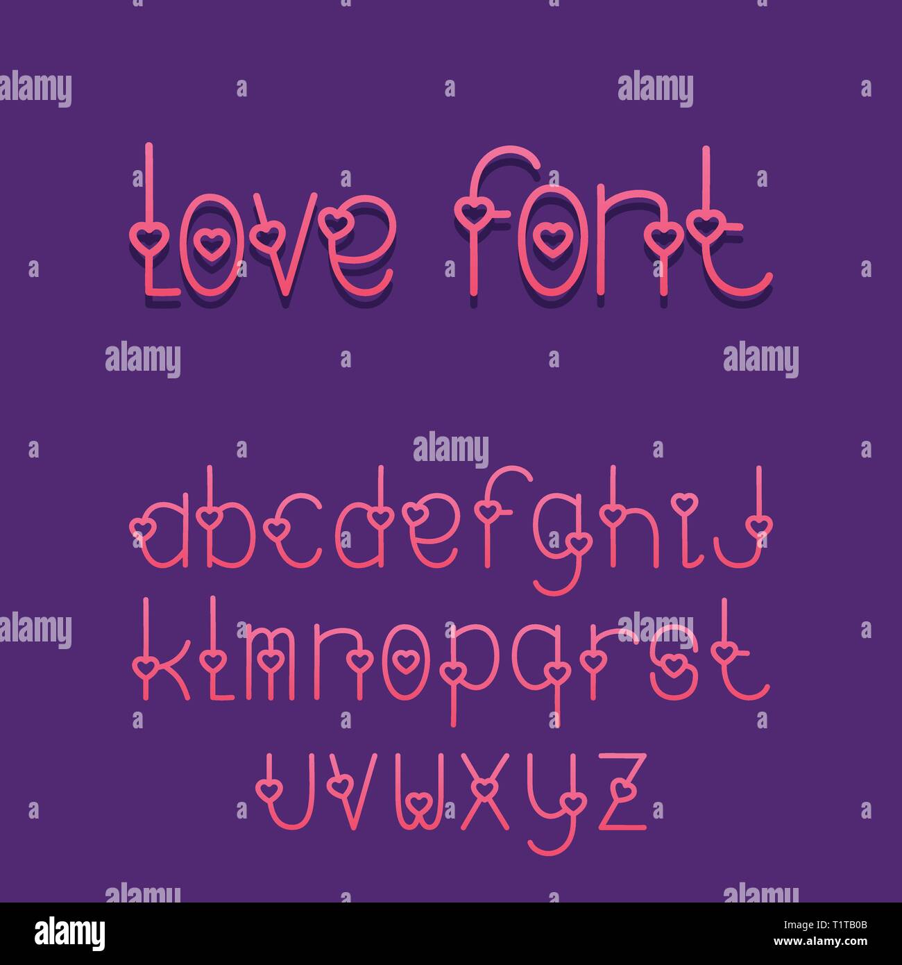 Decorative letters love the alphabet with a heart letters lovercase ...