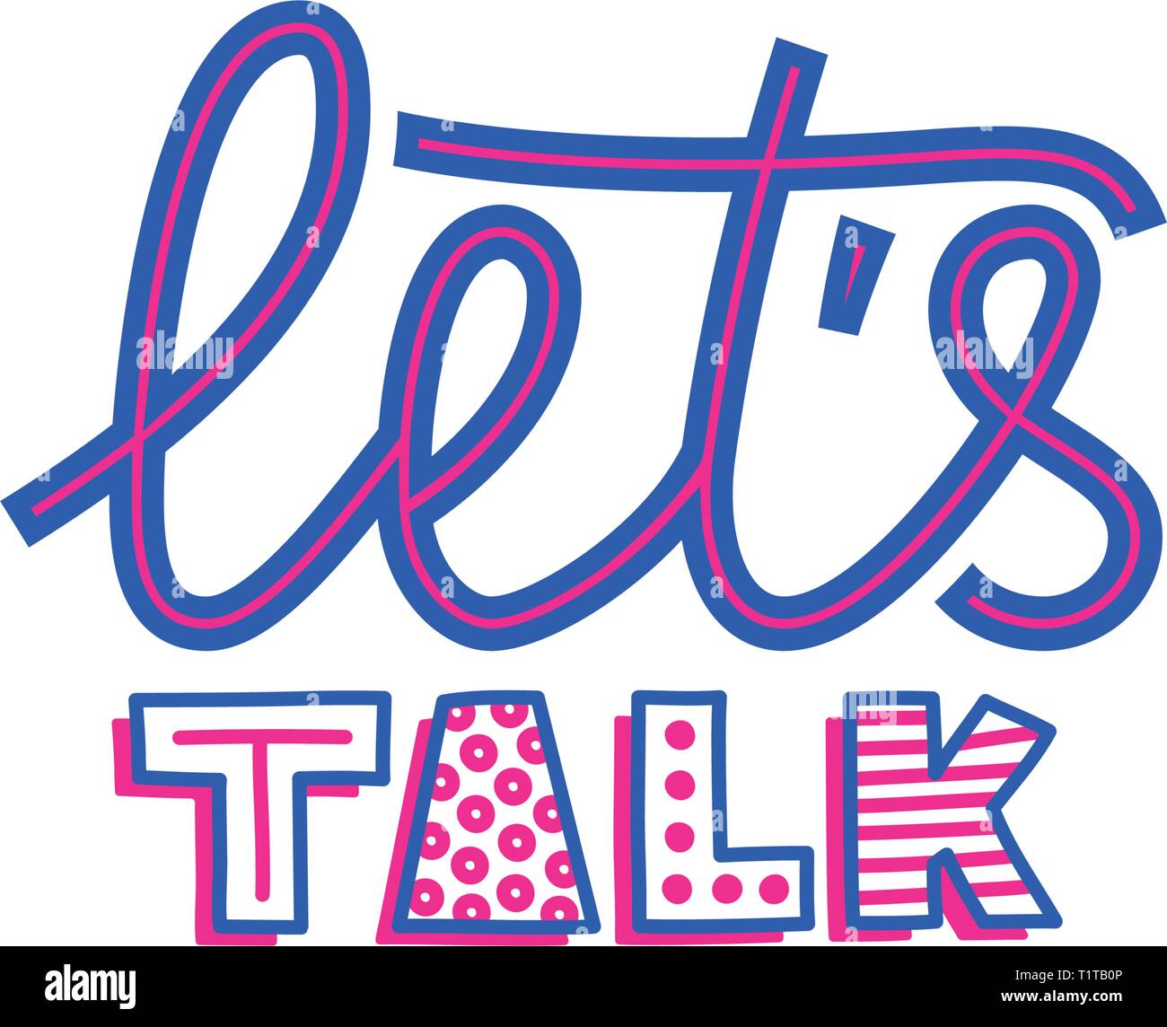 Lets talk text - hand draw doodle lettering vector Stock Vector Image ...
