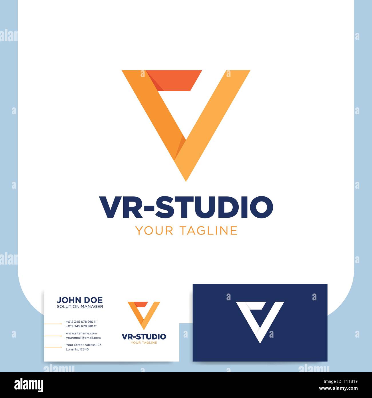 Vr monogram logo design template virtual reality logotype colorful line ...
