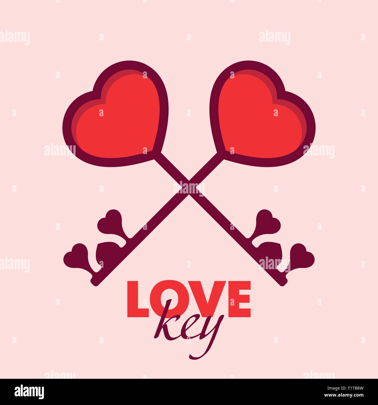 Heart key love romantic doodle icon cartoon sticker in comics style ...