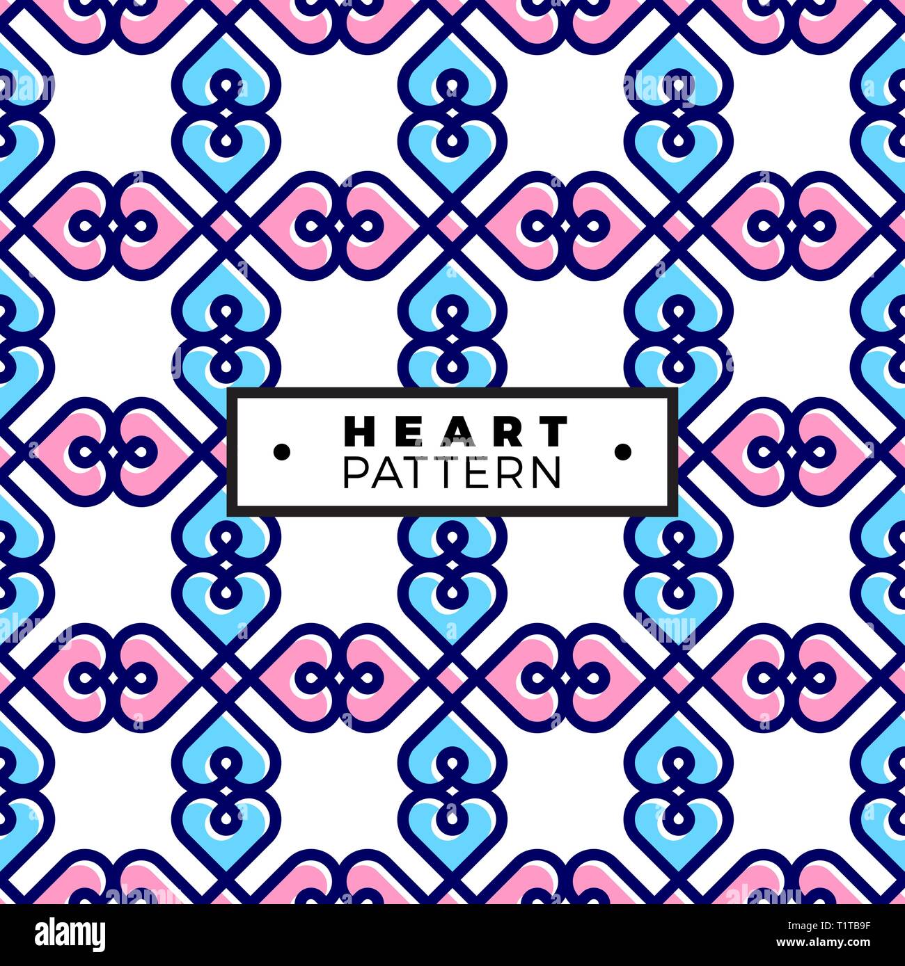 Seamless pattern Heart love line of logo design abstract elements and ...