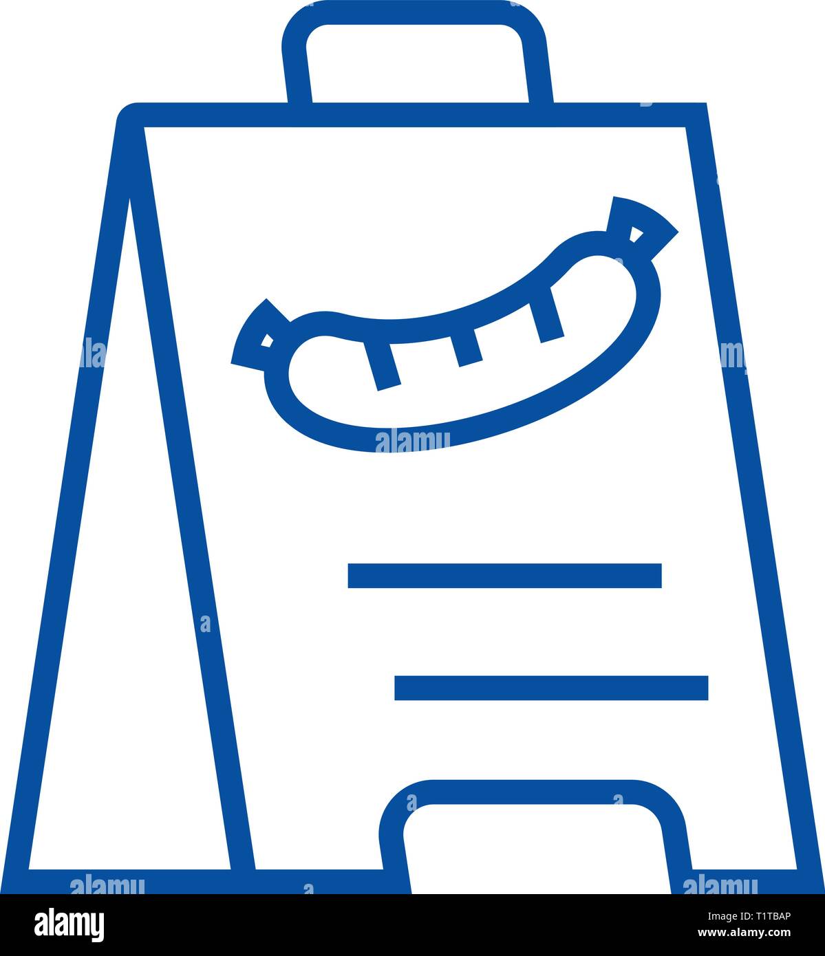 Restaurant billboard line icon concept. Restaurant billboard flat ...