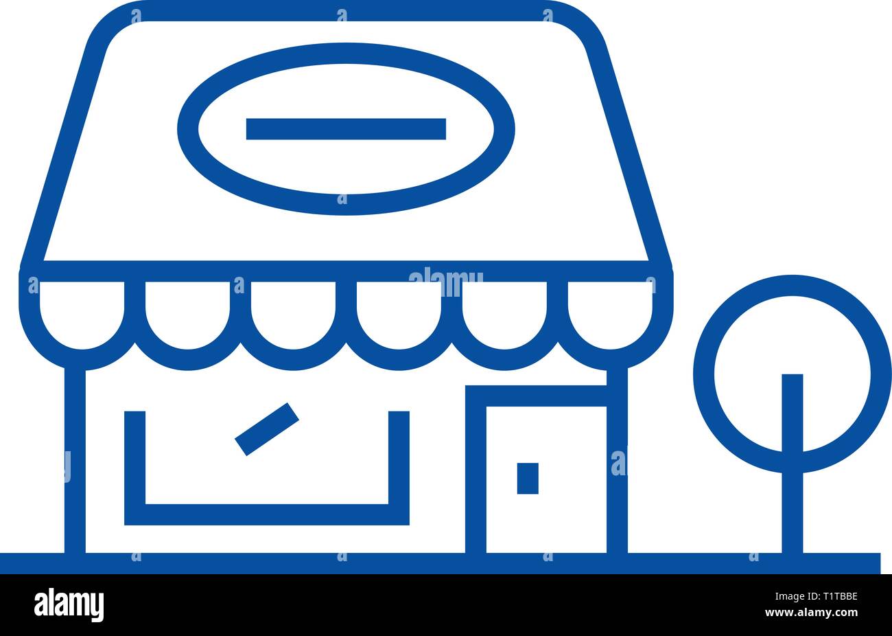 Retail shop line icon concept. Retail shop flat vector symbol, sign ...