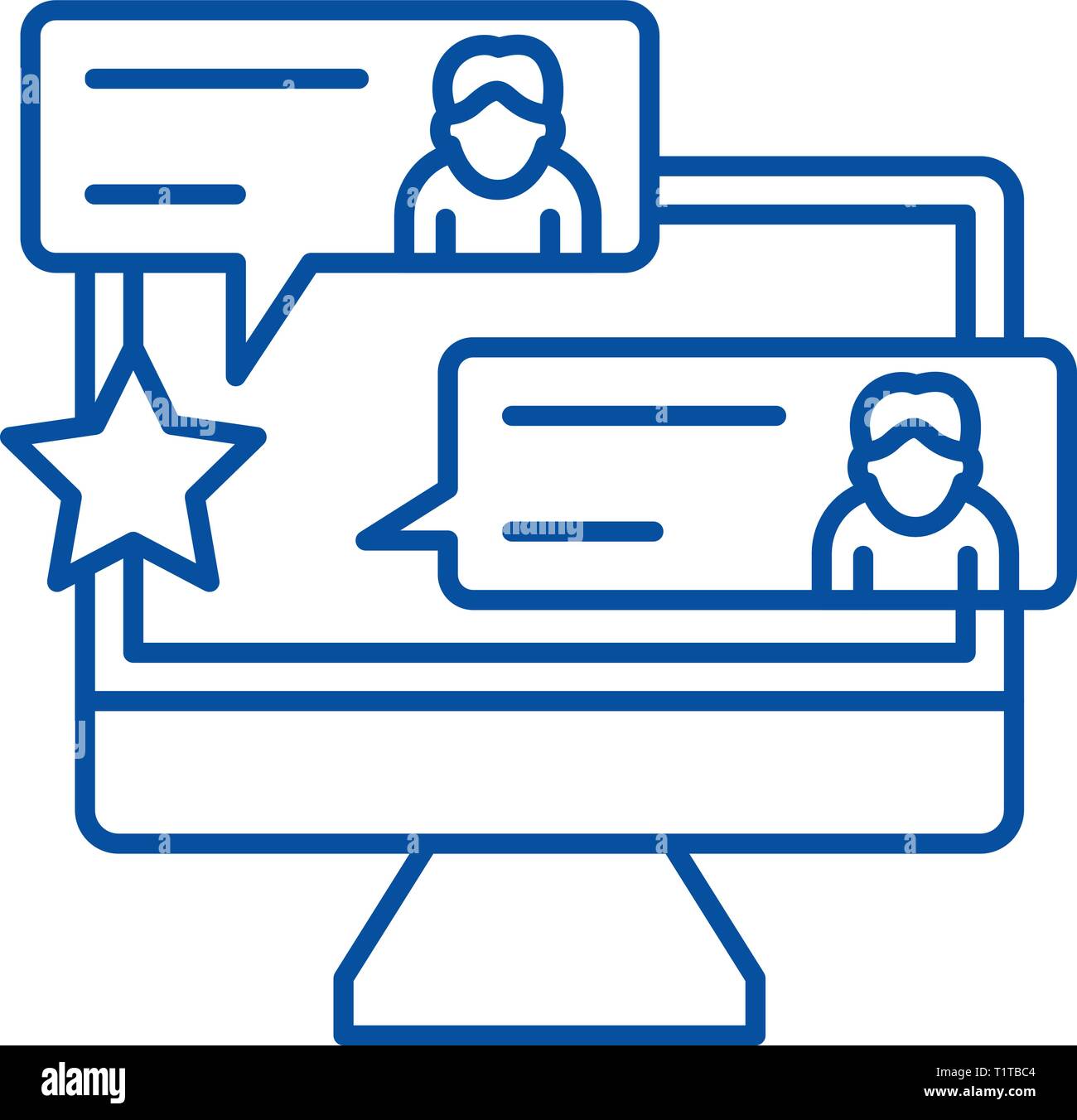 Reviews line icon concept. Reviews flat vector symbol, sign, outline ...