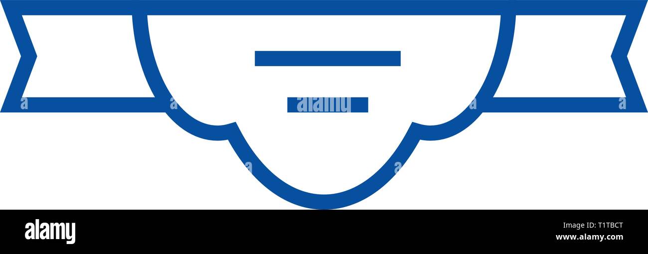 Ribbon label product line icon concept. Ribbon label product flat ...