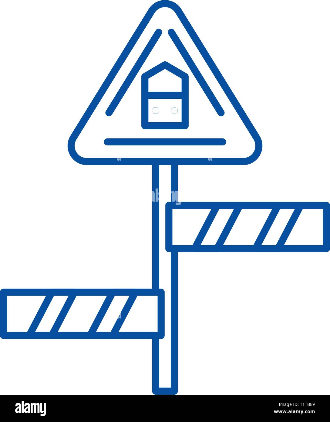 Road sign line icon concept. Road sign flat vector symbol, sign ...