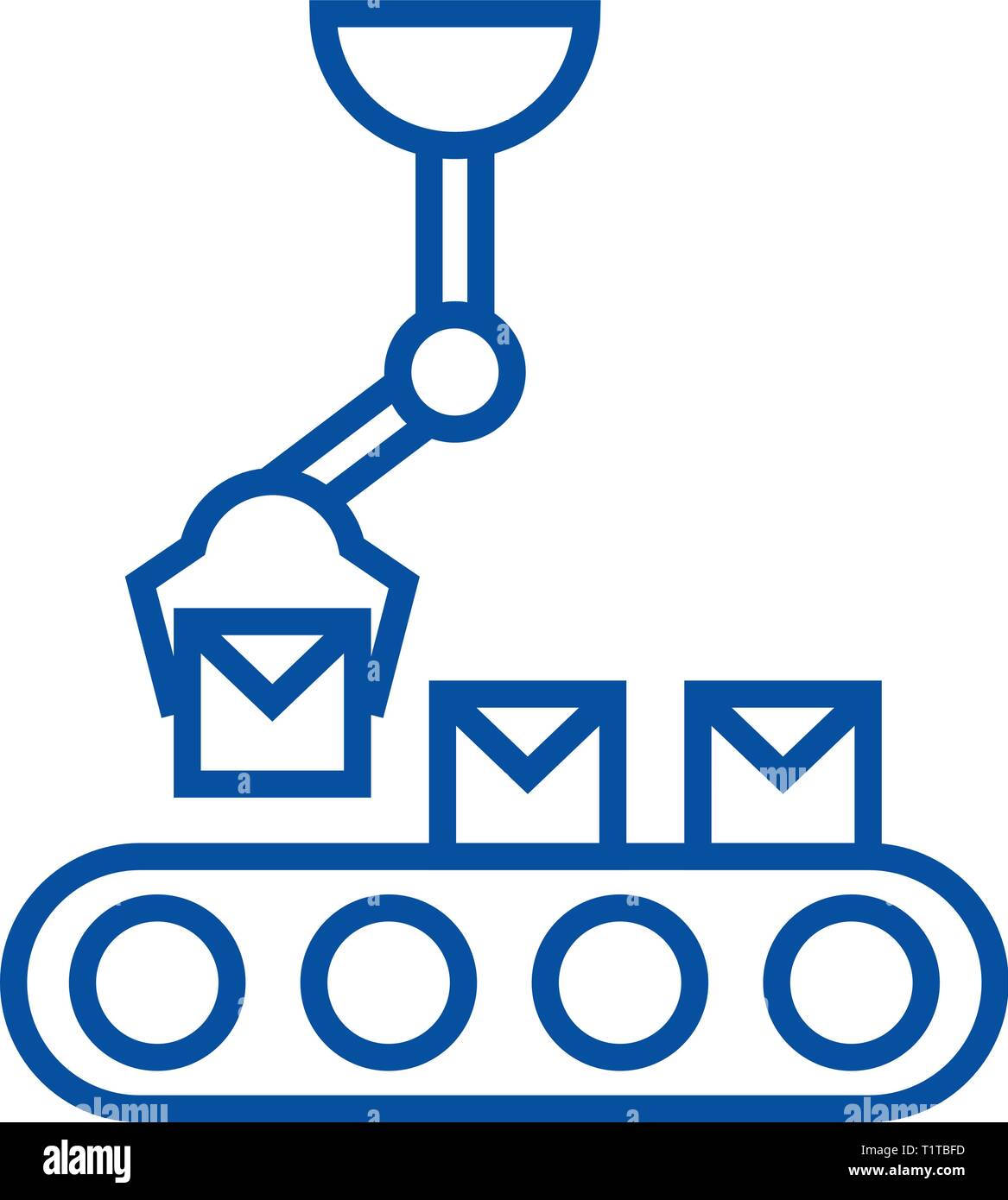 Robotic line line icon concept. Robotic line flat vector symbol, sign ...