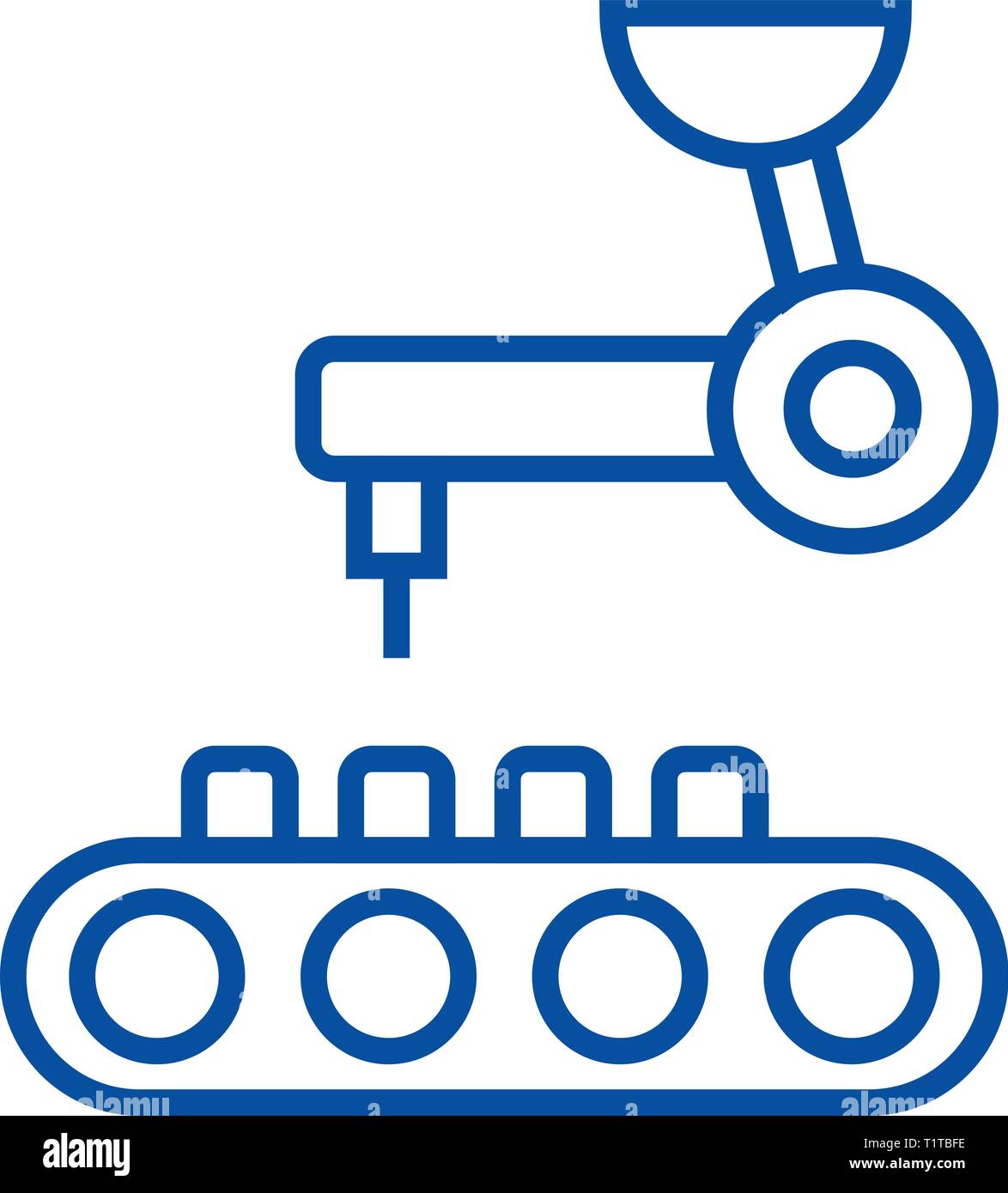 Robotic technology line icon concept. Robotic technology flat vector ...