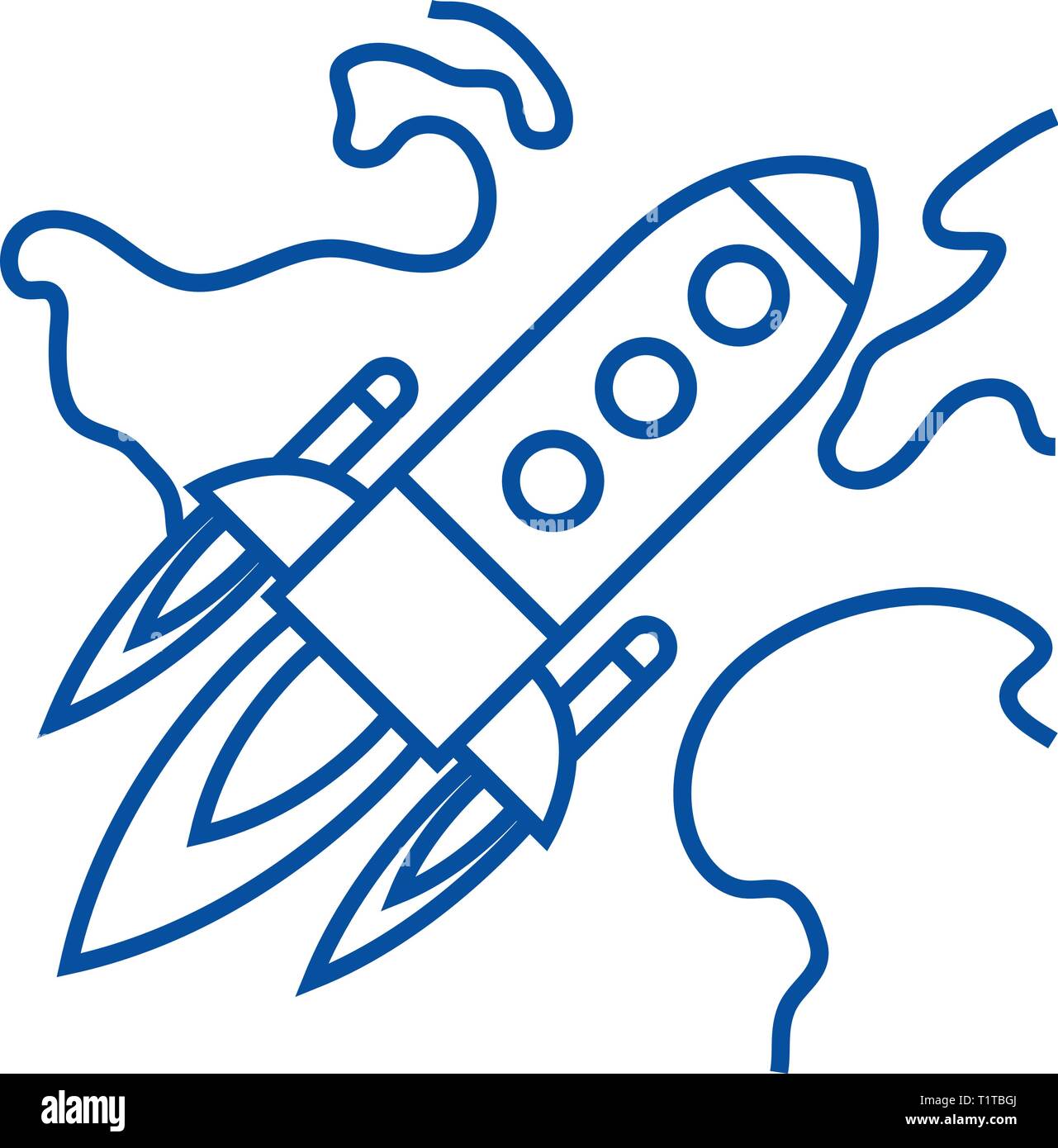 Rocket power, launch, flight line icon concept. Rocket power, launch ...