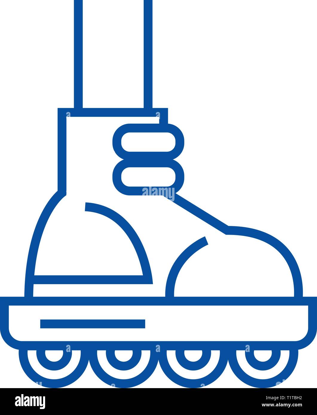 Roller skating line icon concept. Roller skating flat vector symbol ...