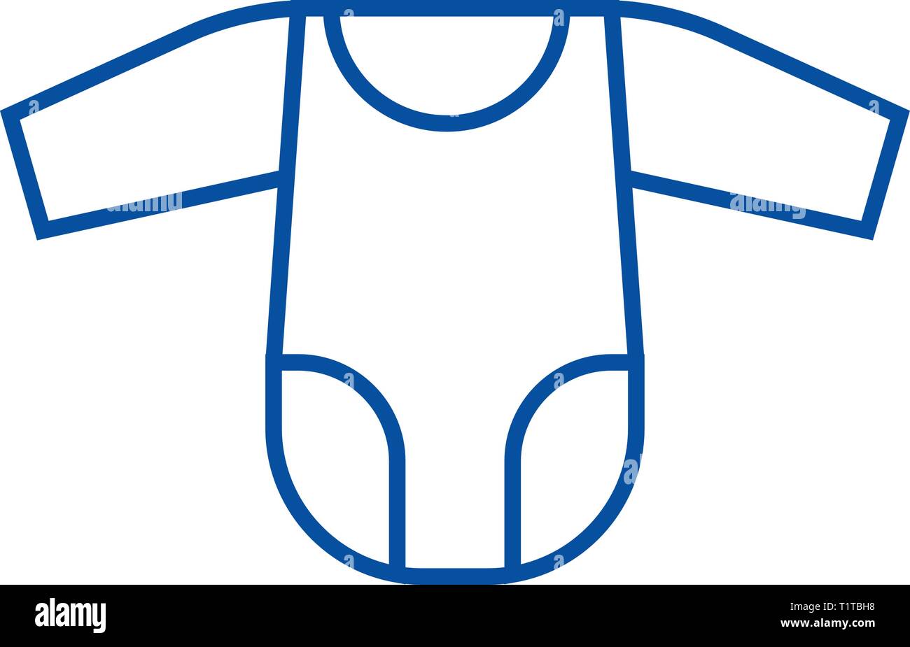 Romper suit line icon concept. Romper suit flat vector symbol, sign ...