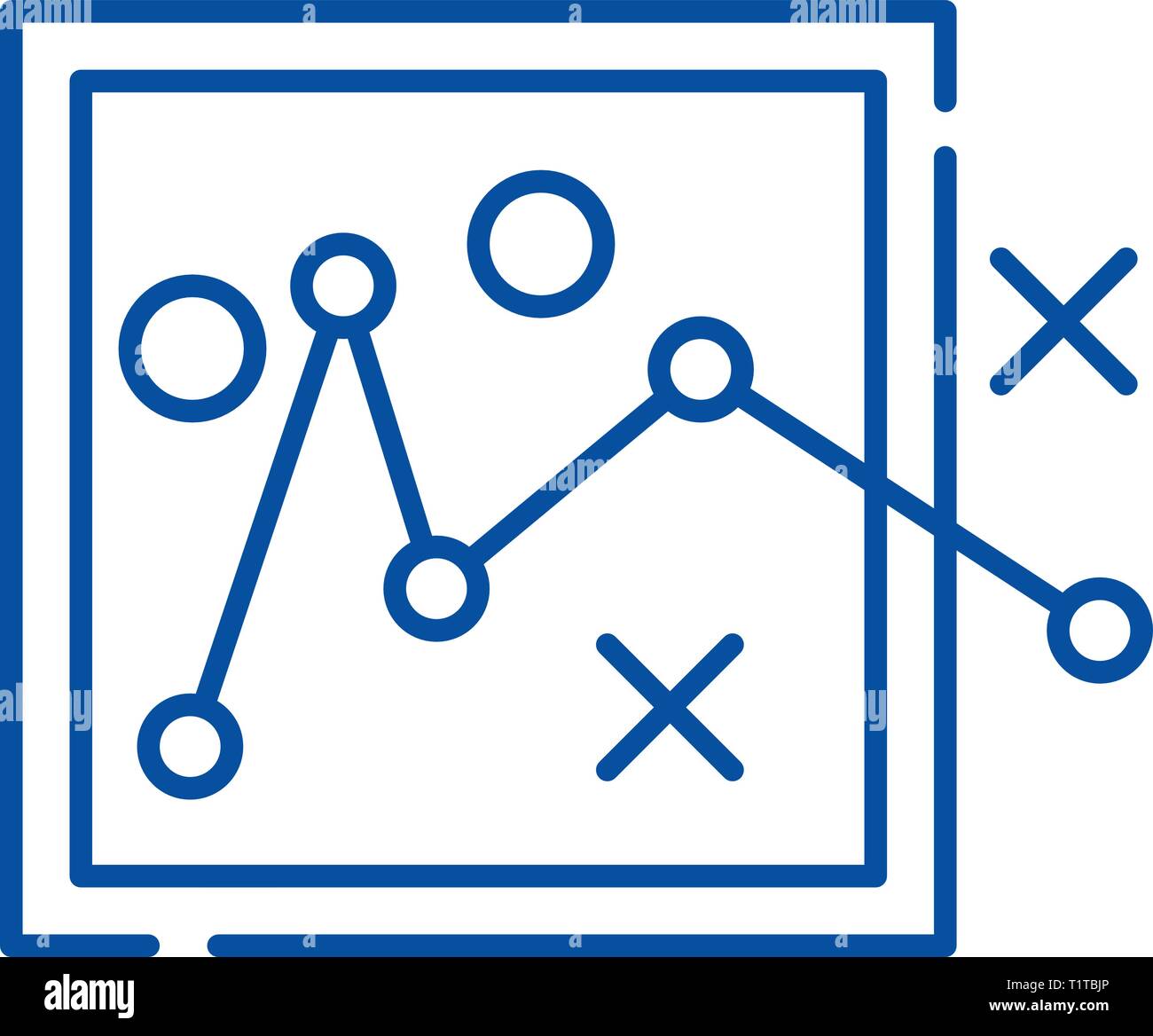 Route planning line icon concept. Route planning flat vector symbol ...