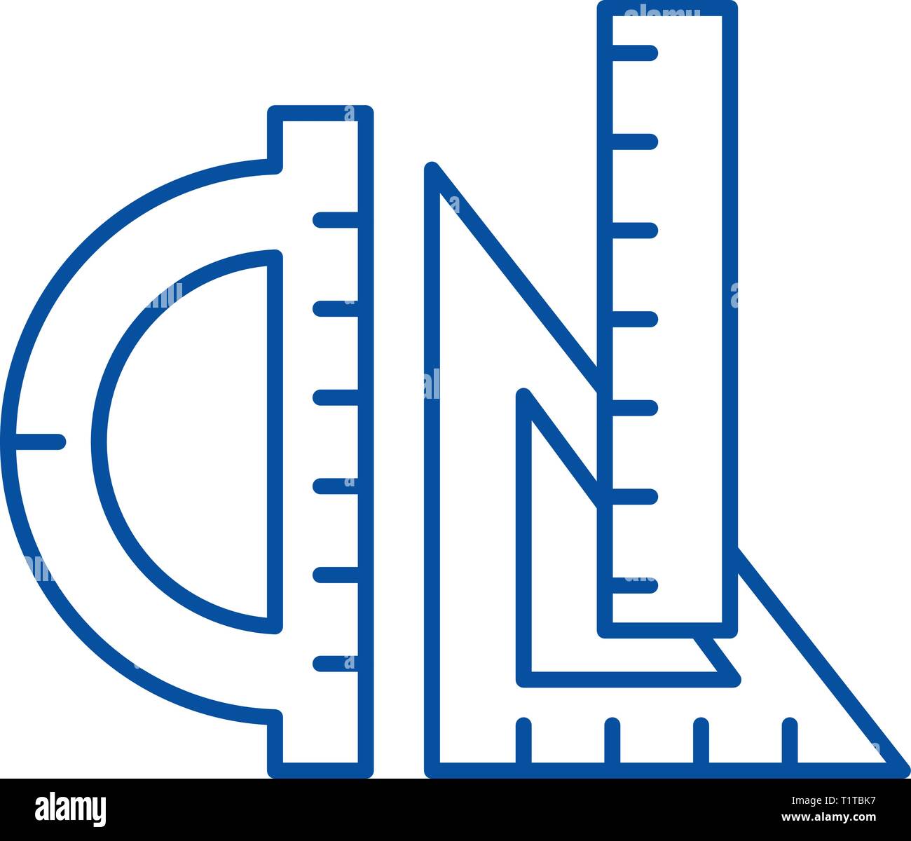 Rulers line icon concept. Rulers flat vector symbol, sign, outline ...