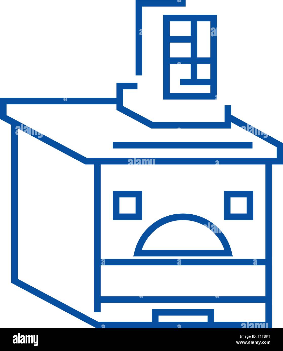 Russian oven line icon concept. Russian oven flat vector symbol, sign, outline illustration ...