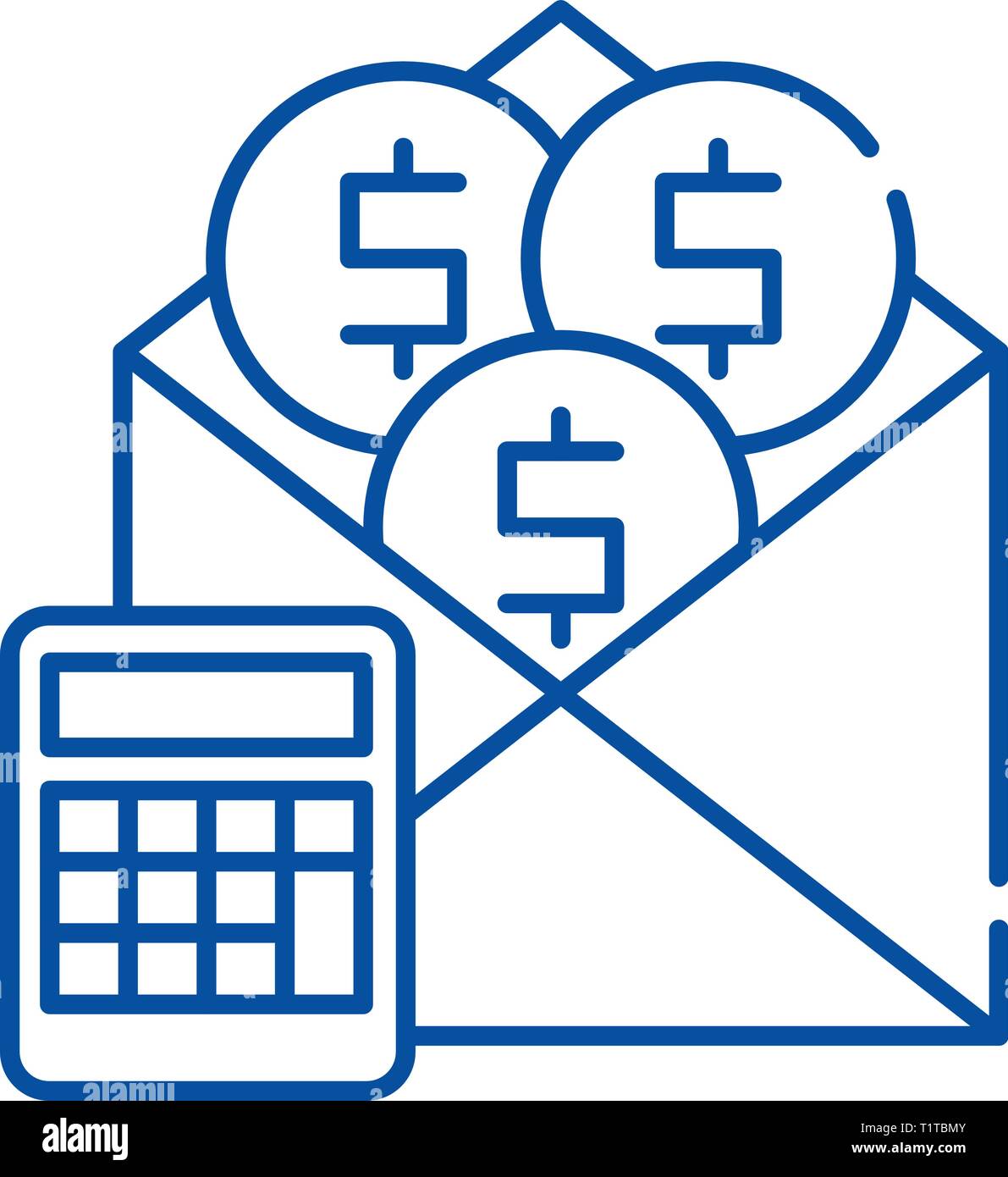 Salary line icon concept. Salary flat vector symbol, sign, outline ...