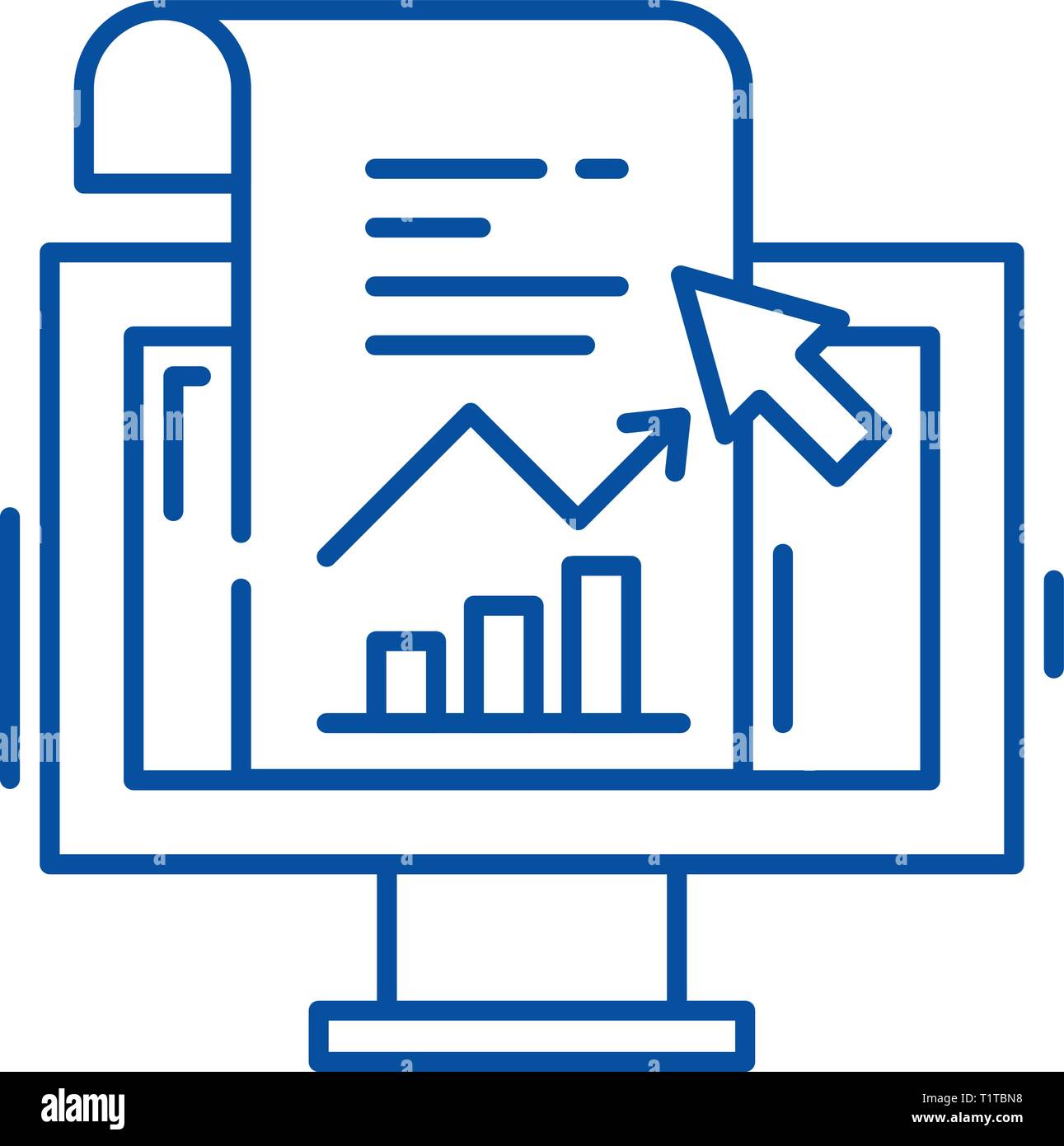 Sales statistics line icon concept. Sales statistics flat vector symbol ...