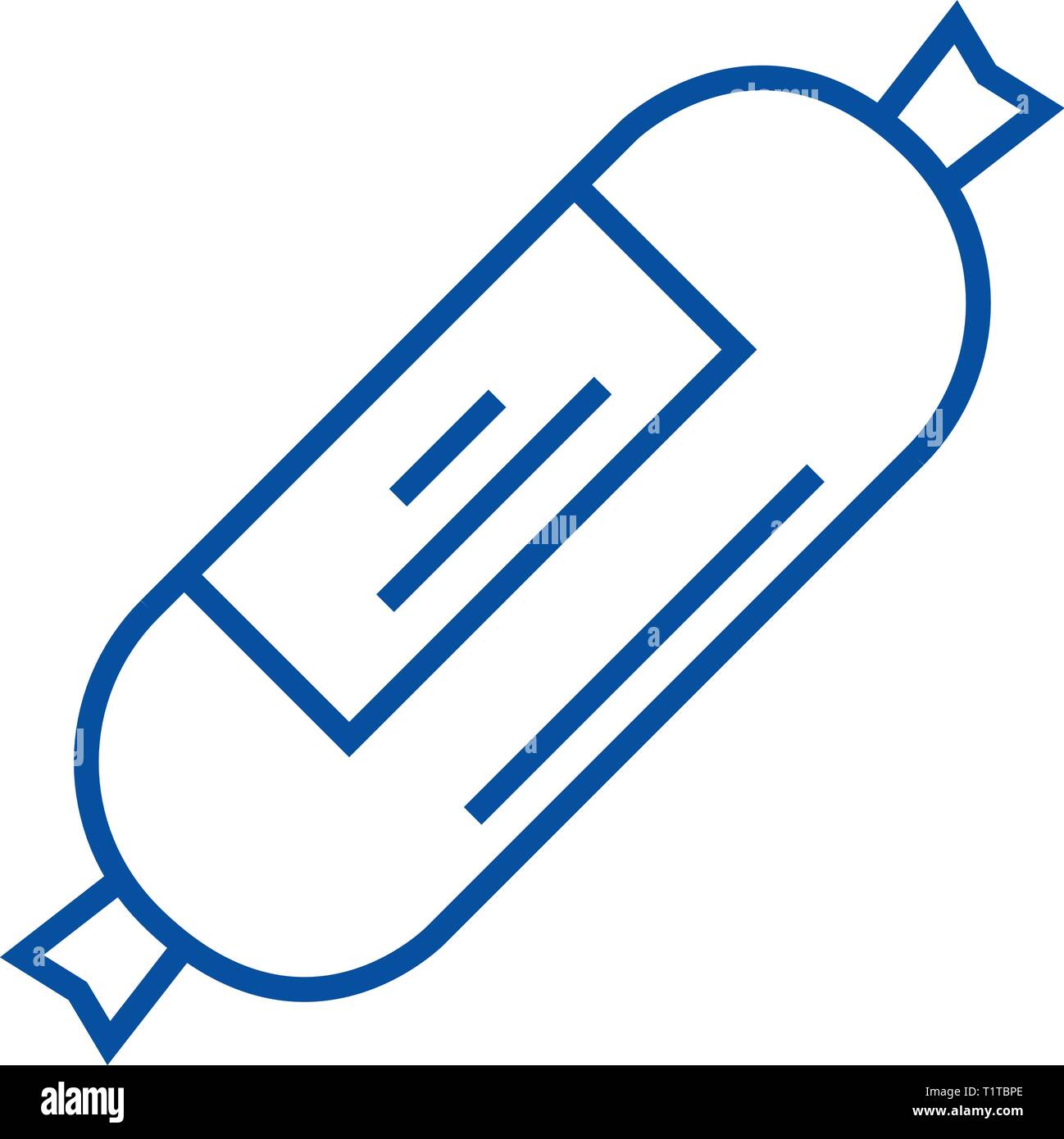 Sausages,ham line icon concept. Sausages,ham flat vector symbol, sign ...