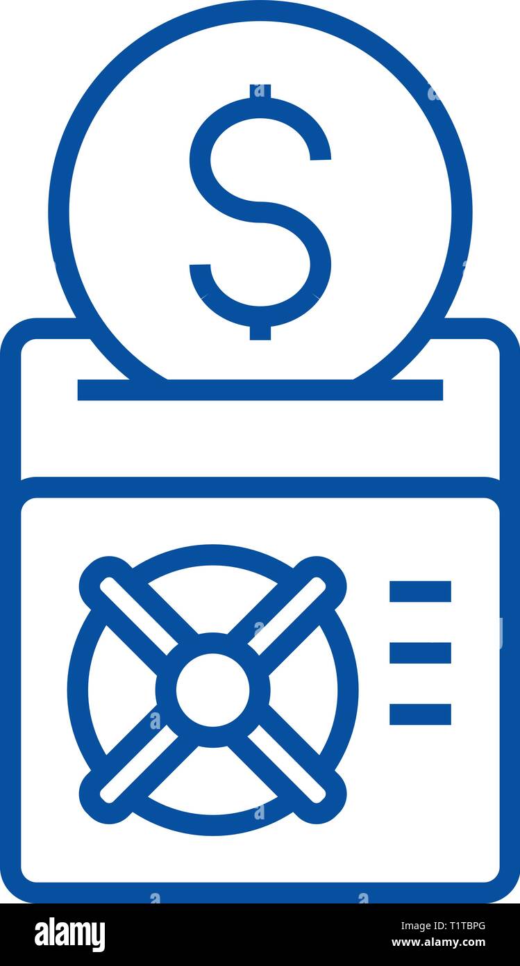 Save your money line icon concept. Save your money flat vector symbol ...