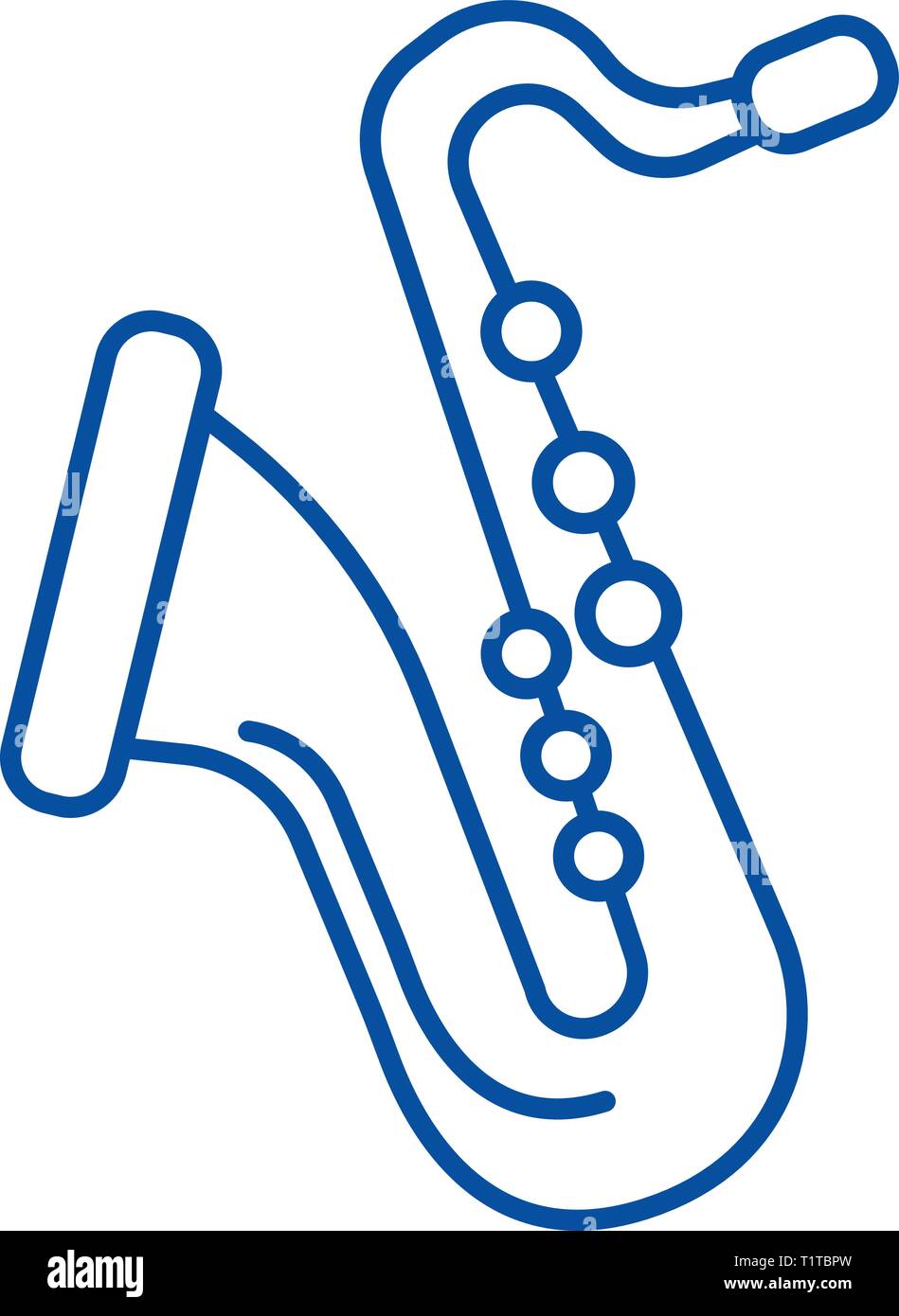 Saxophone line icon concept. Saxophone flat vector symbol, sign ...