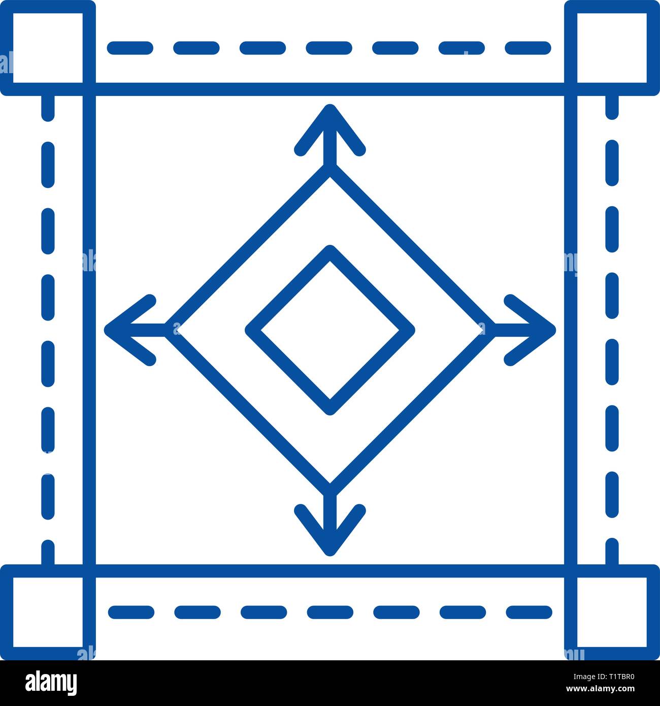 Scale model line icon concept. Scale model flat vector symbol, sign ...