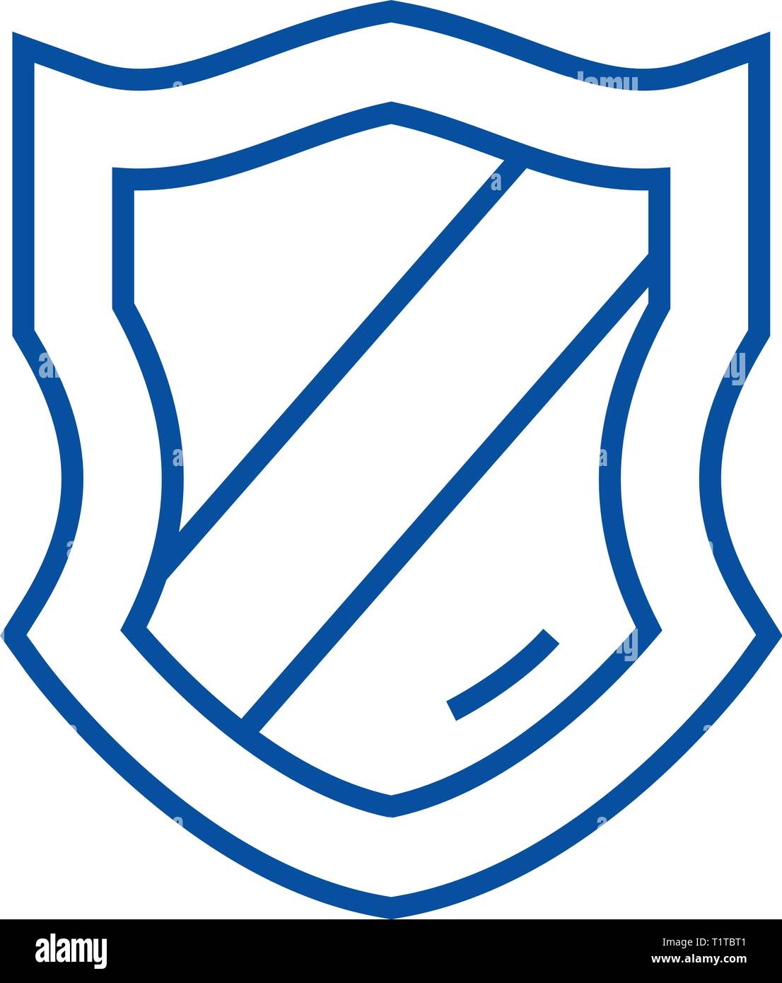 Schield line icon concept. Schield flat vector symbol, sign, outline ...