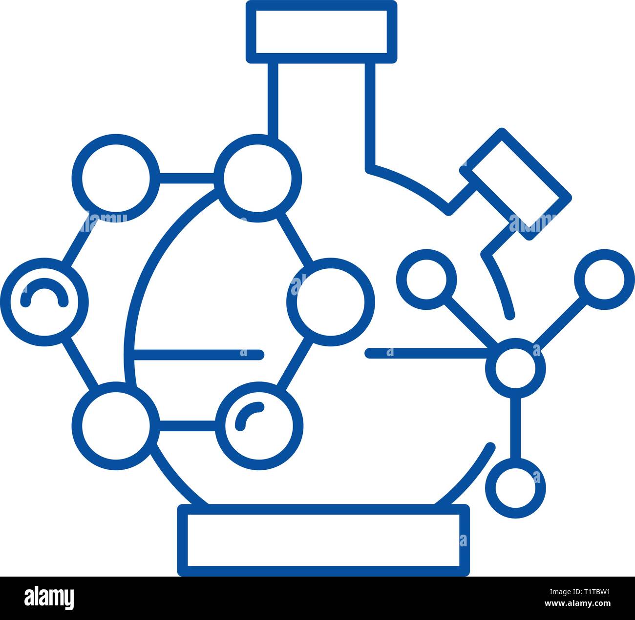 Scientific research line icon concept. Scientific research flat vector ...