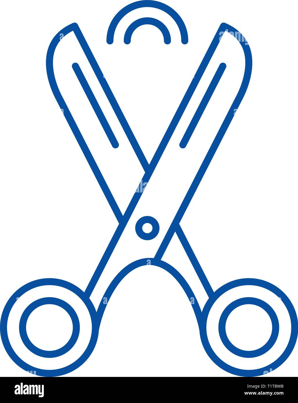 Scissors line icon concept. Scissors flat vector symbol, sign, outline ...
