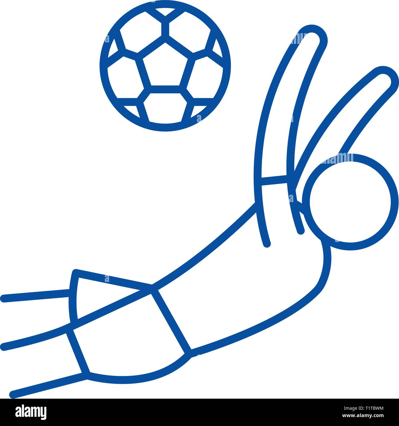 Score a goal in football line icon concept. Score a goal in football ...