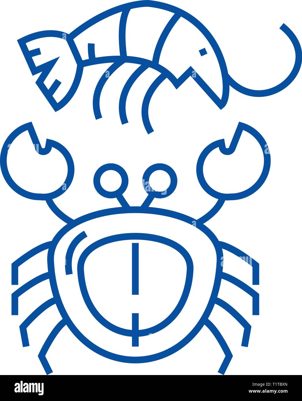Seafood line icon concept. Seafood flat vector symbol, sign, outline ...