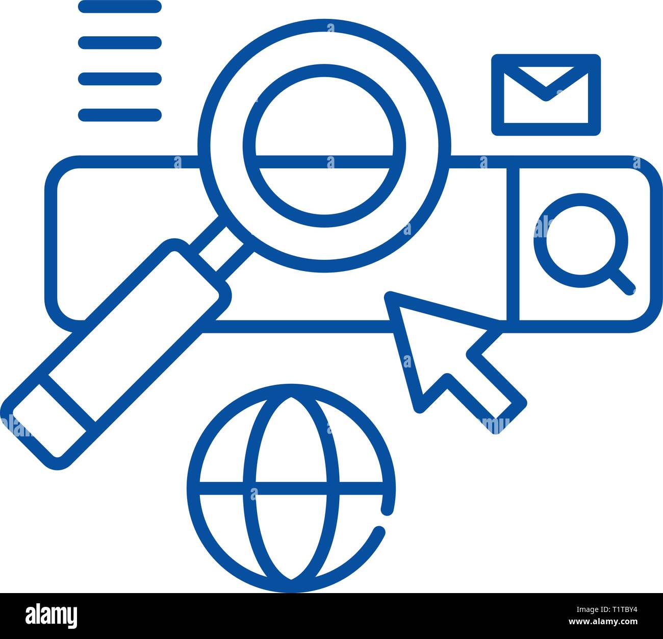 Searching line icon concept. Searching flat vector symbol, sign ...