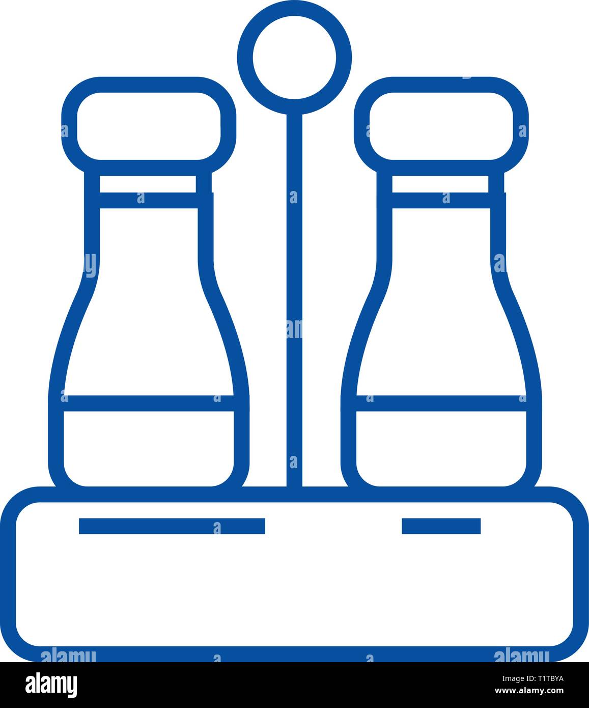 Seasoning,salt and pepper line icon concept. Seasoning,salt and pepper ...