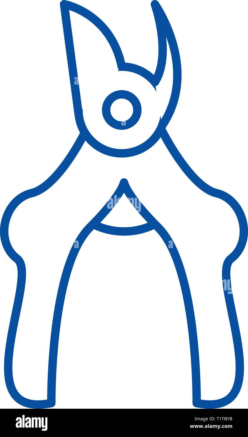 Secateurs,pruners line icon concept. Secateurs,pruners flat vector ...