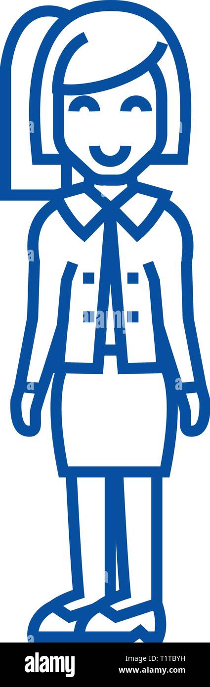 Secretary,office woman,assistance line icon concept. Secretary,office ...