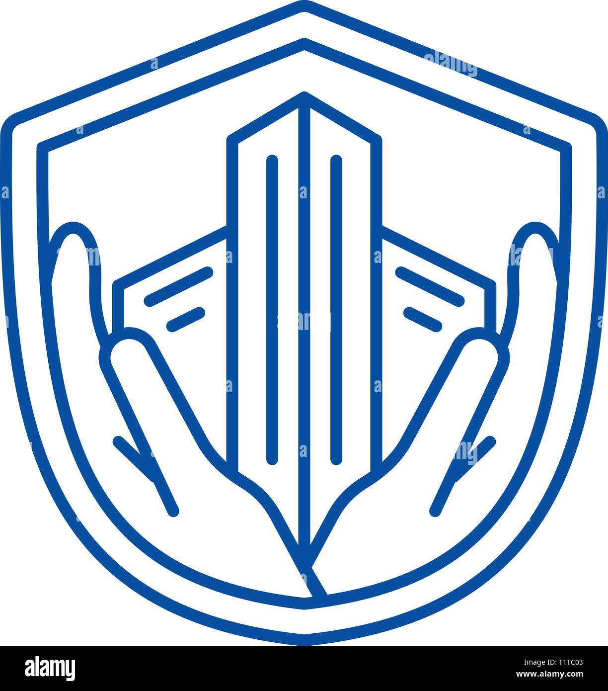 Security line icon concept. Security flat vector symbol, sign, outline ...