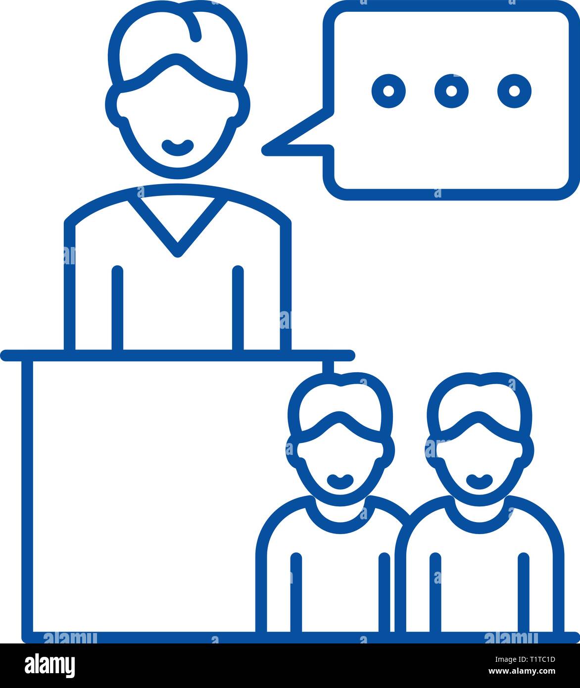Seminar line icon concept. Seminar flat vector symbol, sign, outline ...