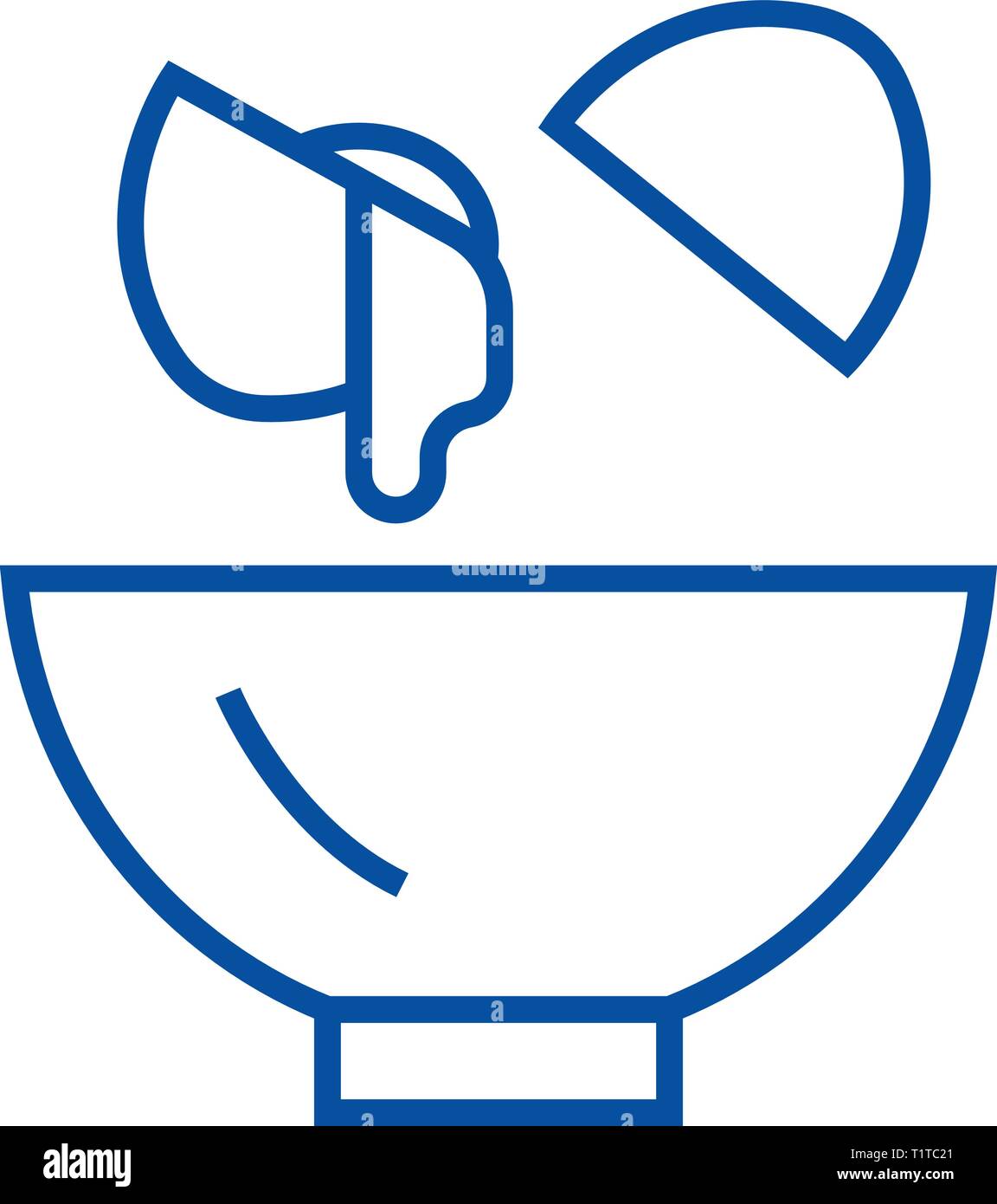 Separating egg white and yolks line icon concept. Separating egg white ...