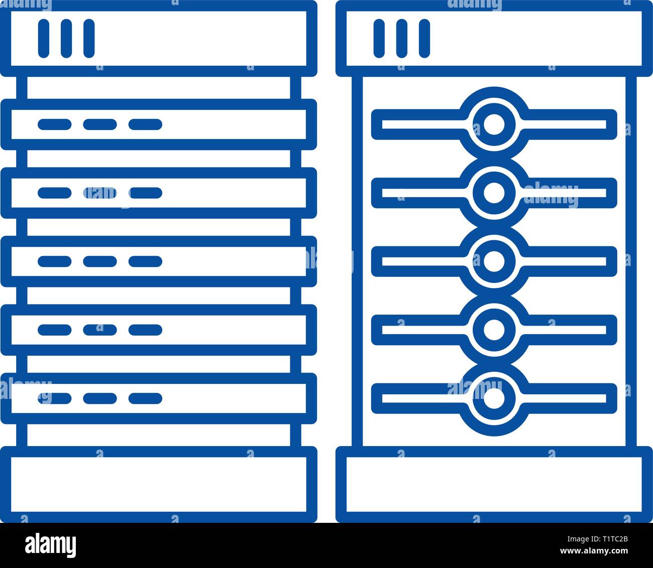Servers line icon concept. Servers flat vector symbol, sign, outline ...