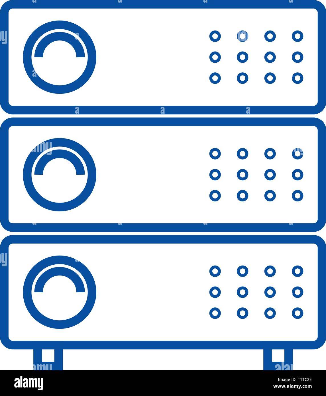 Servers illustration line icon concept. Servers illustration flat ...