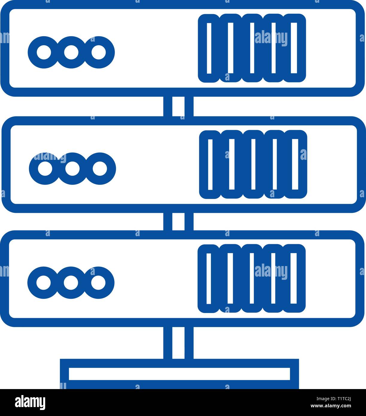 Servers network line icon concept. Servers network flat vector symbol ...
