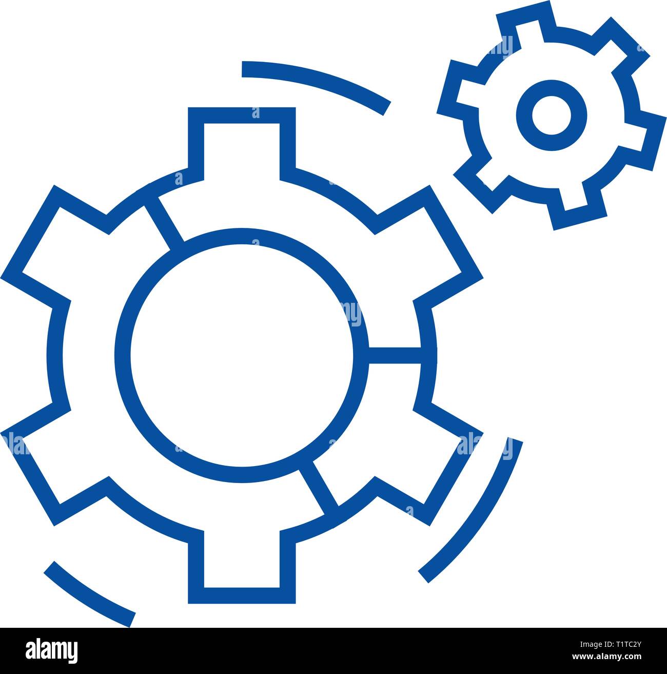 Settings graph pie line icon concept. Settings graph pie flat vector ...