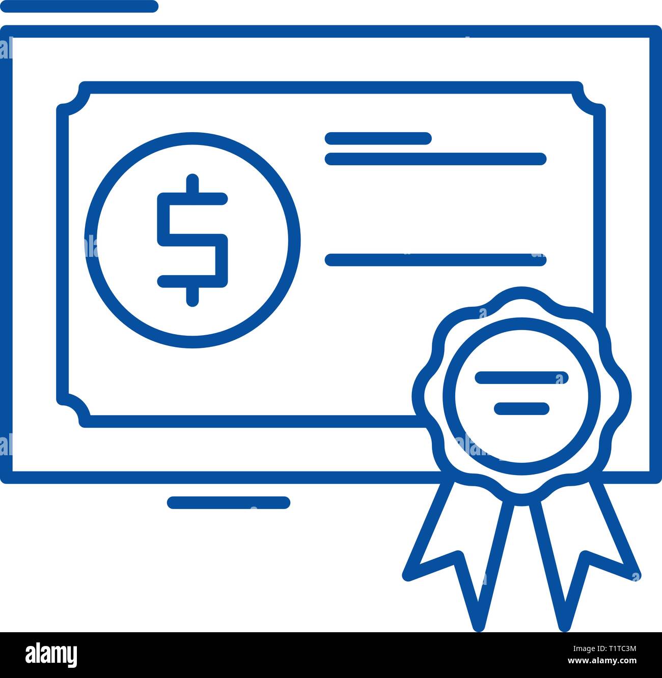 Shares line icon concept. Shares flat vector symbol, sign, outline ...