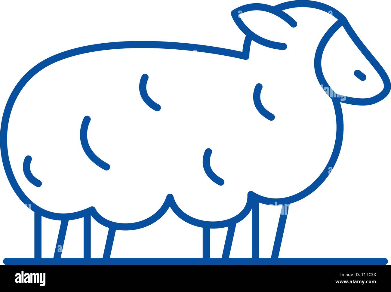 Sheep line icon concept. Sheep flat vector symbol, sign, outline ...