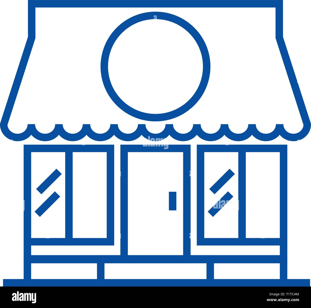 Shop line icon concept. Shop flat vector symbol, sign, outline ...