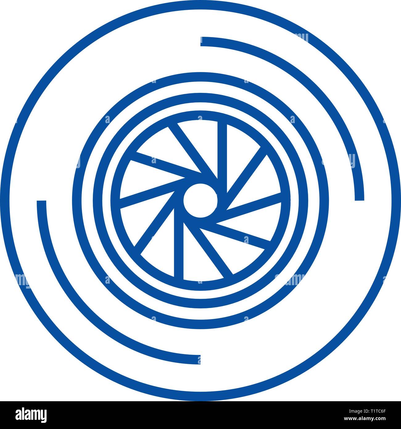 Shutter camera line icon concept. Shutter camera flat vector symbol ...