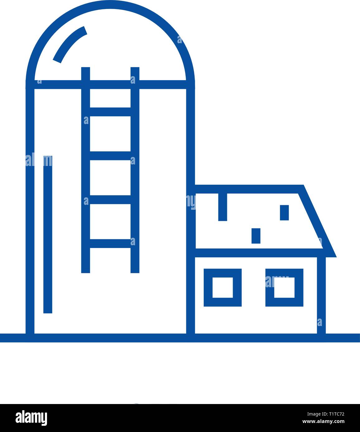 Silo, barn line icon concept. Silo, barn flat vector symbol, sign ...