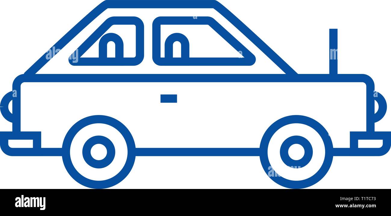 Simple car line icon concept. Simple car flat vector symbol, sign ...