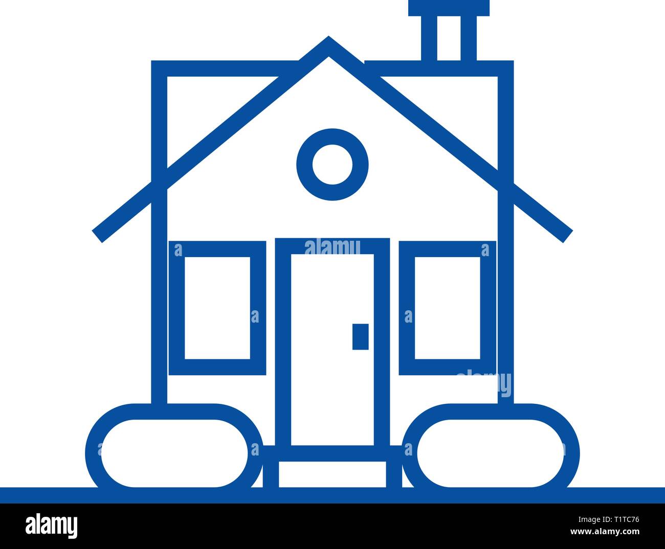 Simple house line icon concept. Simple house flat vector symbol, sign ...