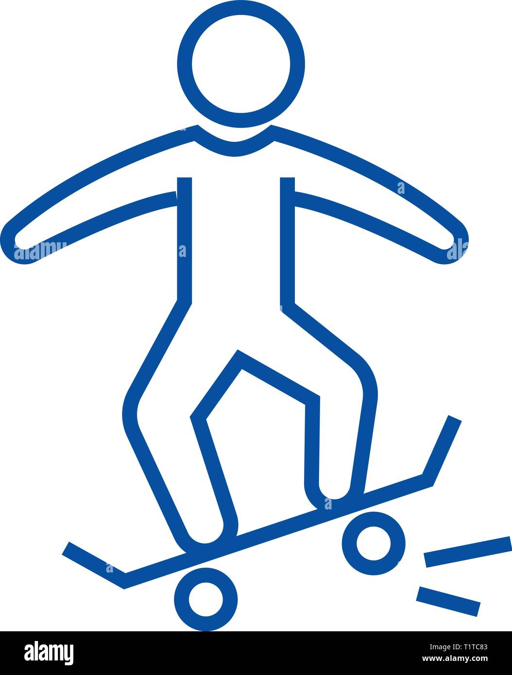 Skating, skate line icon concept. Skating, skate flat vector symbol ...