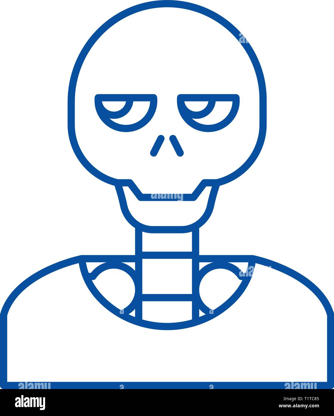 Skeleton line icon concept. Skeleton flat vector symbol, sign, outline ...